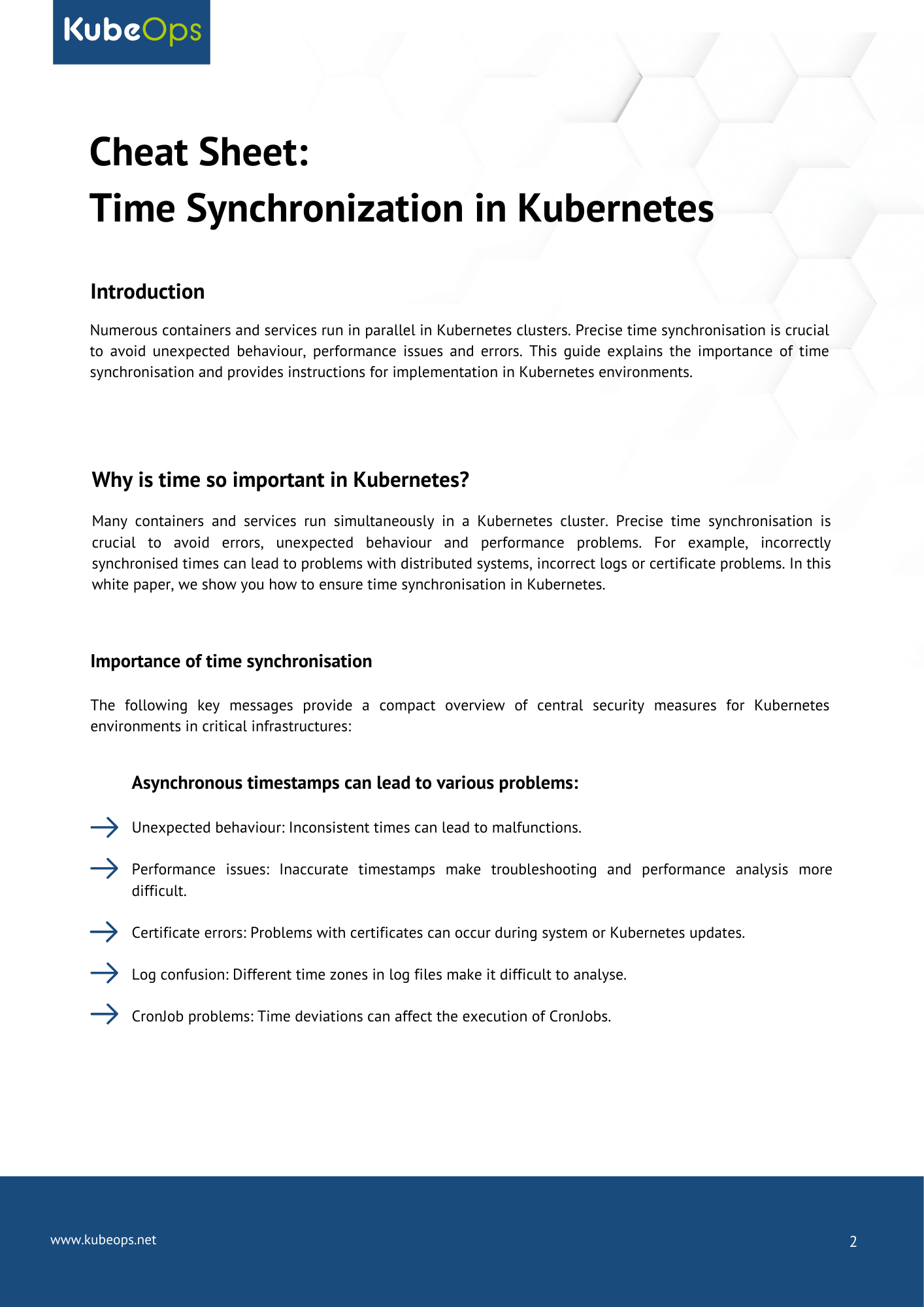 Cheat Sheet: Time Synchronisation in Kubernetes Cheat Sheet: Time Synchronisation in Kubernetes